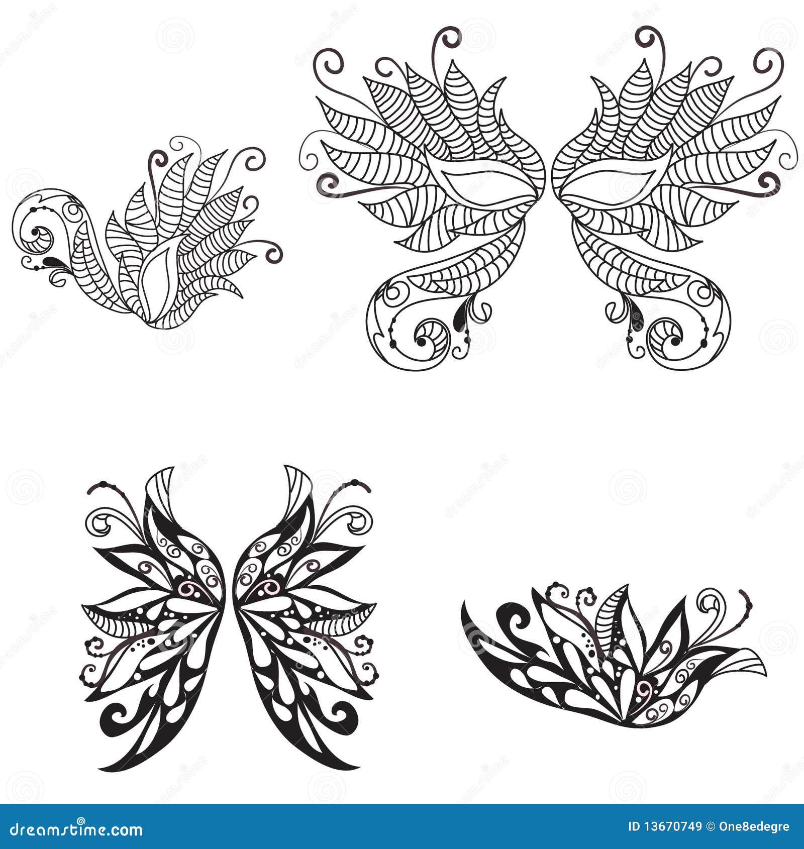 Floral wings stock illustration. Illustration of elegance - 13670749