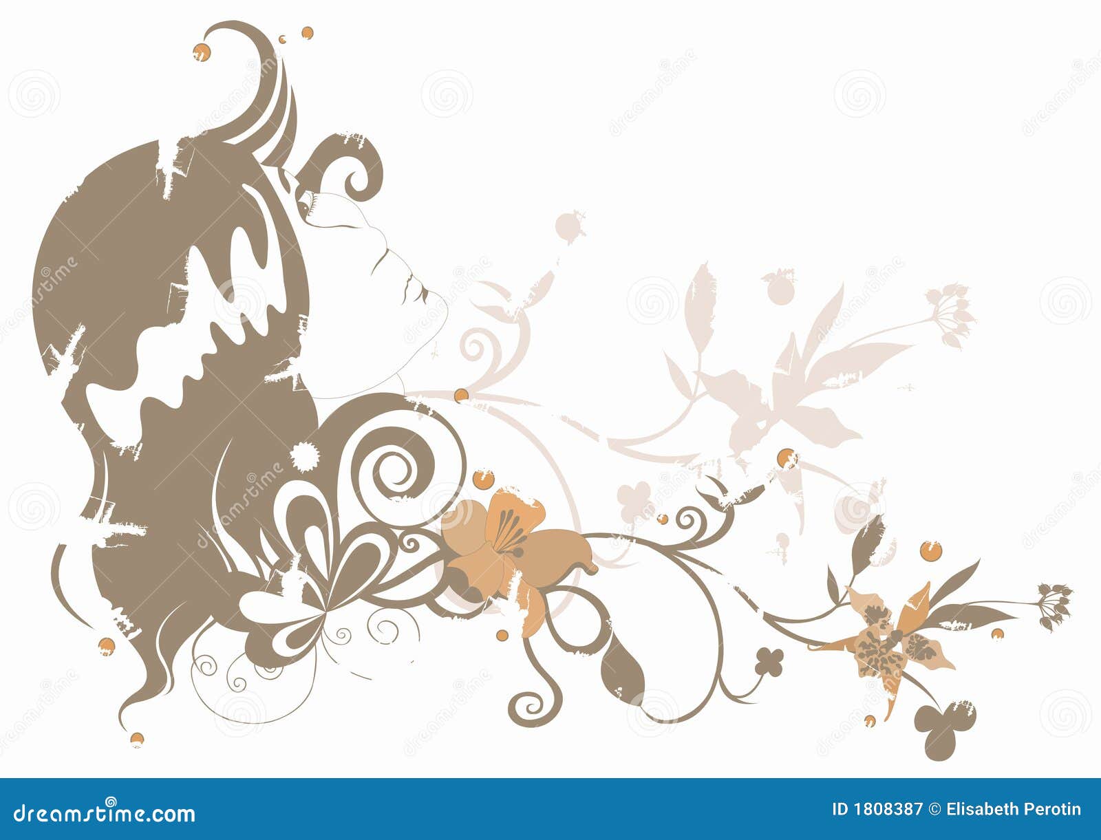 Floral woman stock vector. Illustration of woman, pattern - 1808387
