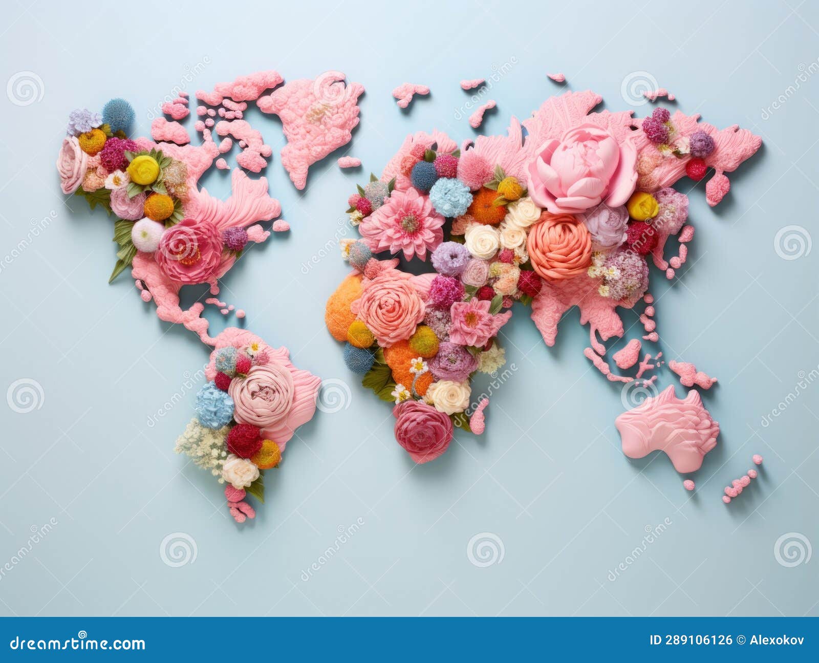 Floral World Map in the Style of Vi AI Generated Stock Illustration ...