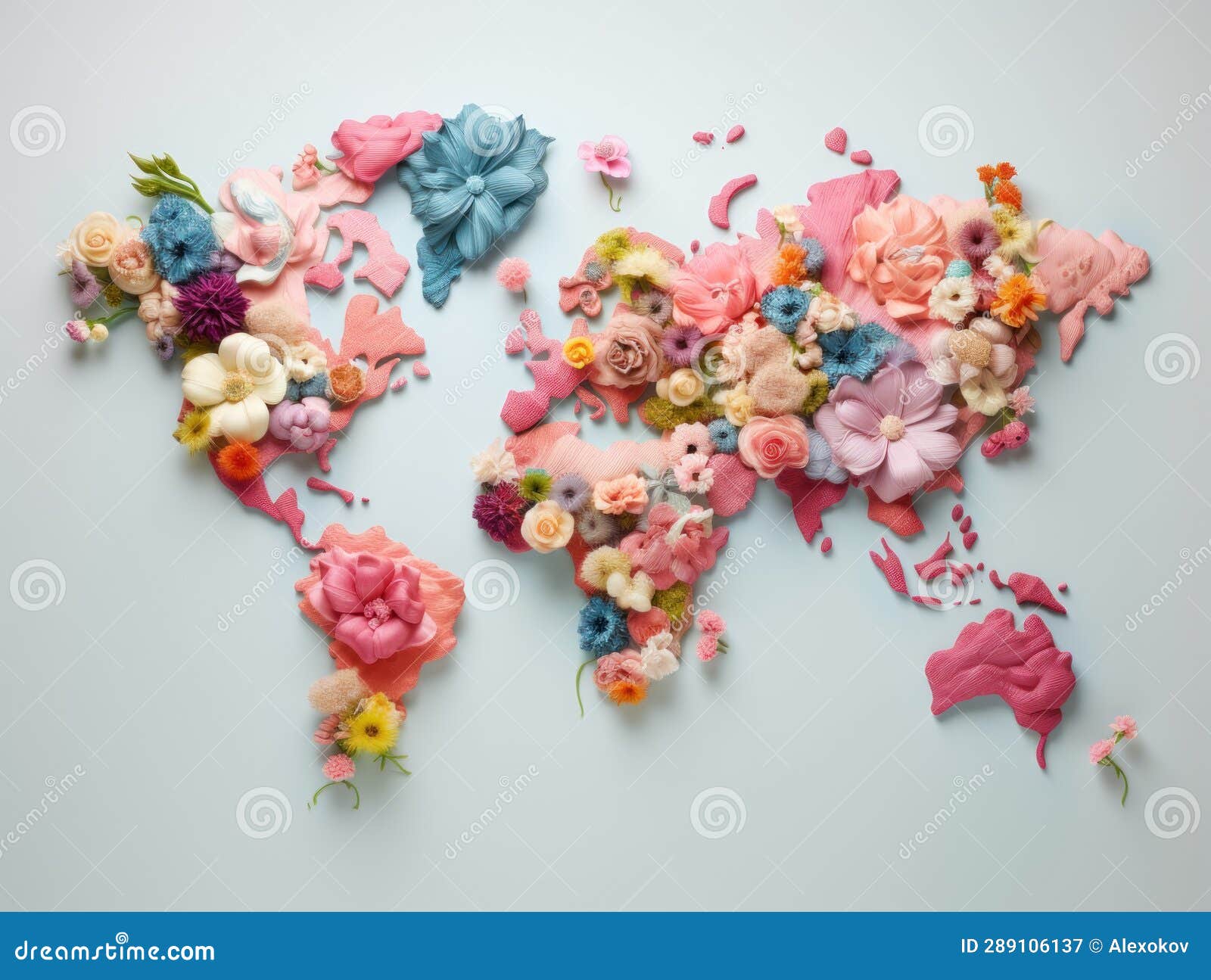 Floral World Map in the Style of Vi AI Generated Stock Illustration ...