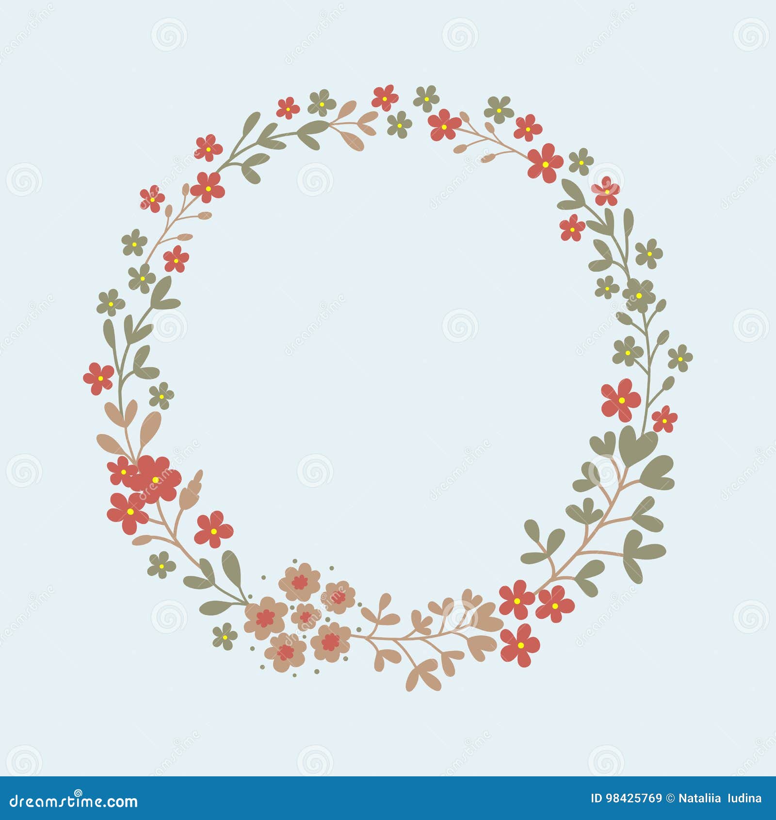 Floral wreath in vector. stock vector. Illustration of floral - 98425769