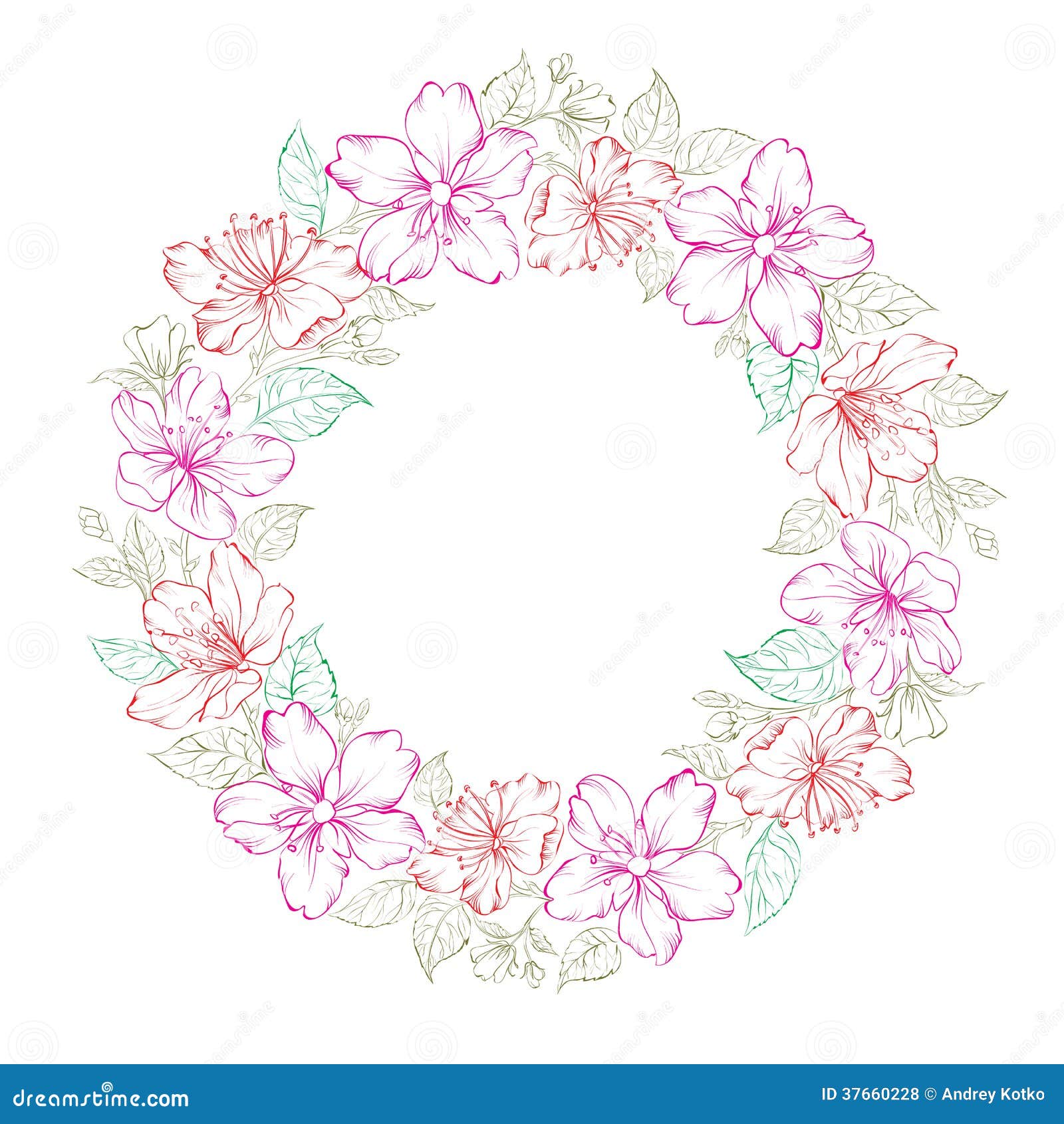 Floral Wreath - Wedding Design Vector Illustration | CartoonDealer.com ...