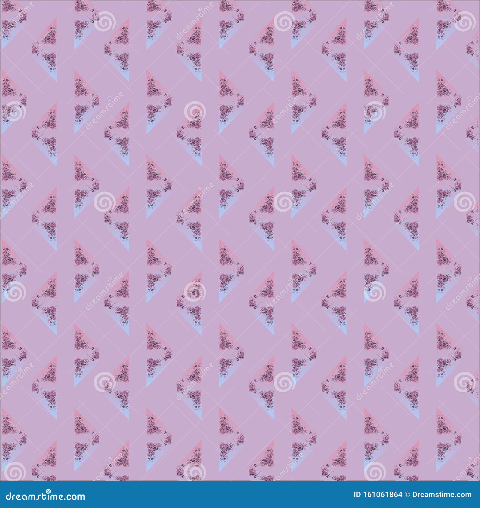 Floral Zig Zag Triangle Pattern Design Stock Vector - Illustration of ...