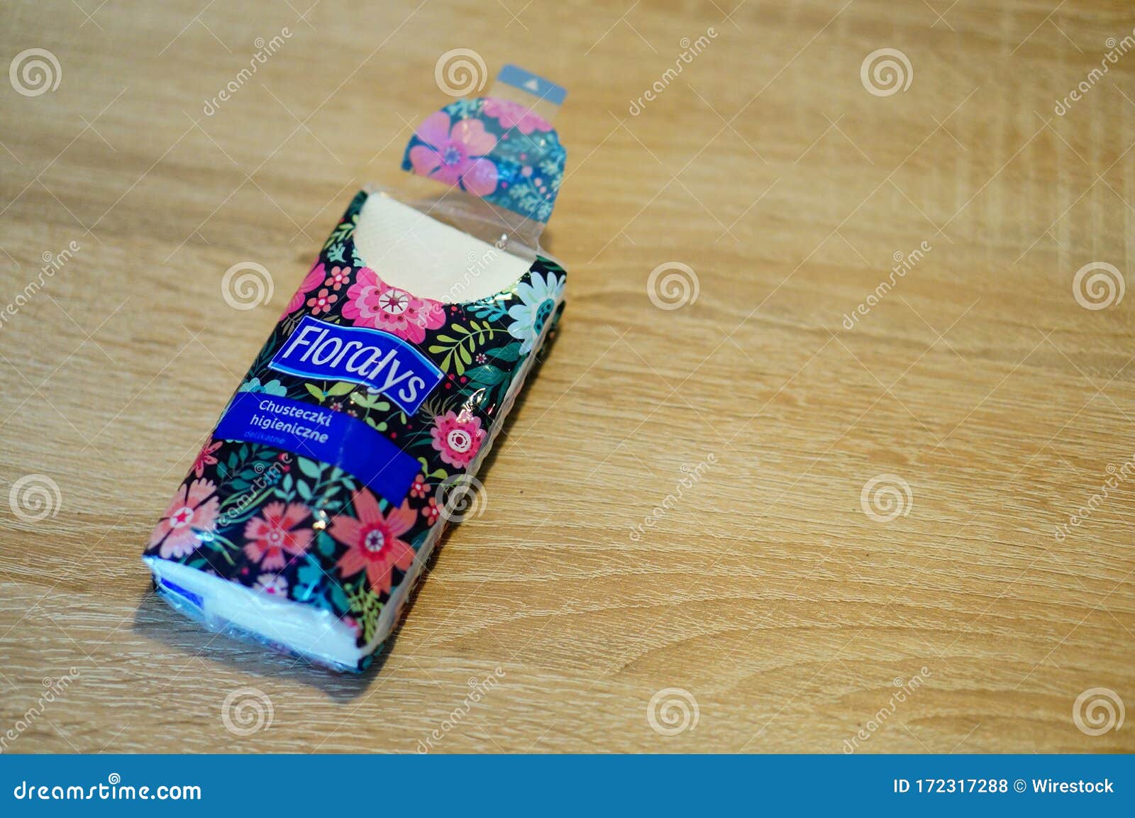 Floralys tissues in a bag. editorial stock photo. Image of paper ...