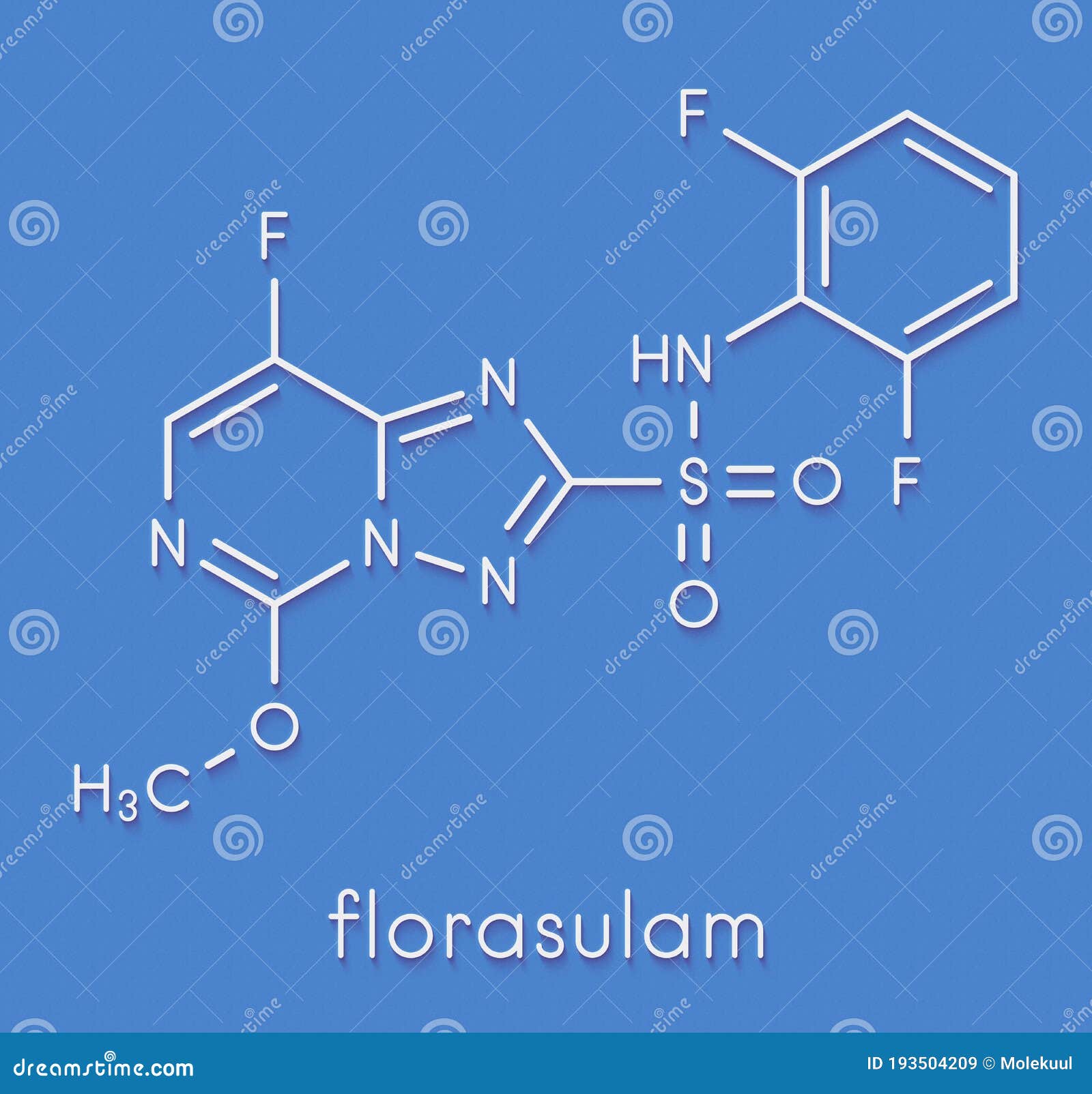 Florasulam Herbicide Molecule. Skeletal Formula Stock Illustration ...