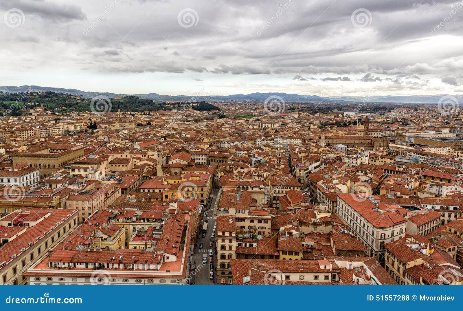 Florence aerial view stock photo. Image of landscape - 51557288