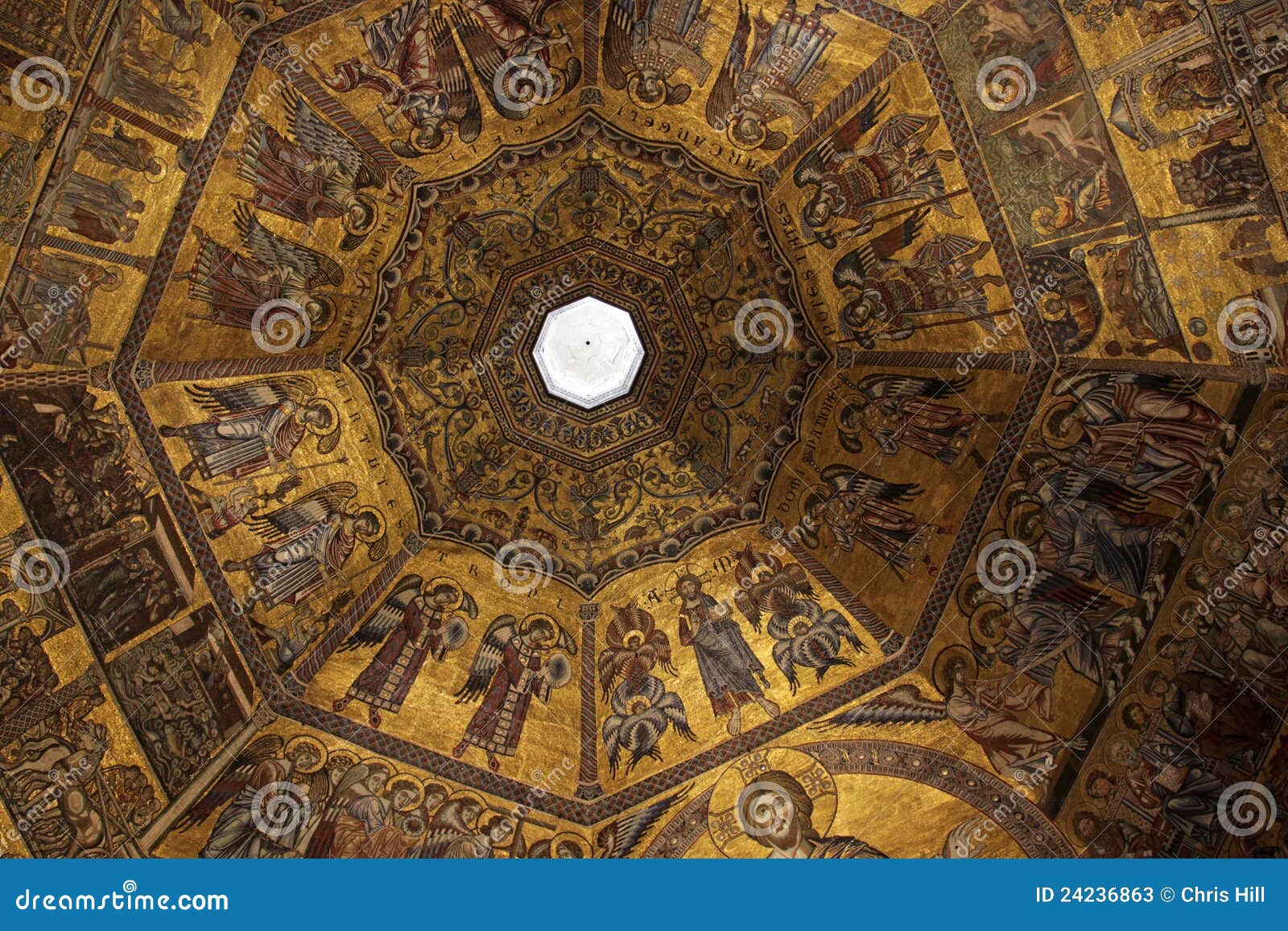 Florence Baptistery Ceiling Mosaic Editorial Stock Photo - Image of ...