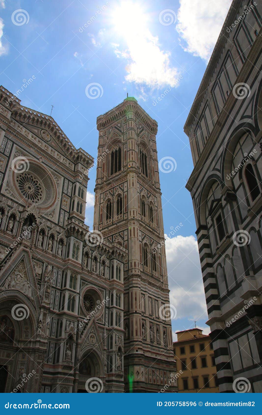 Florence Cathedral and Giotto`s Bell Tower Stock Photo - Image of ...
