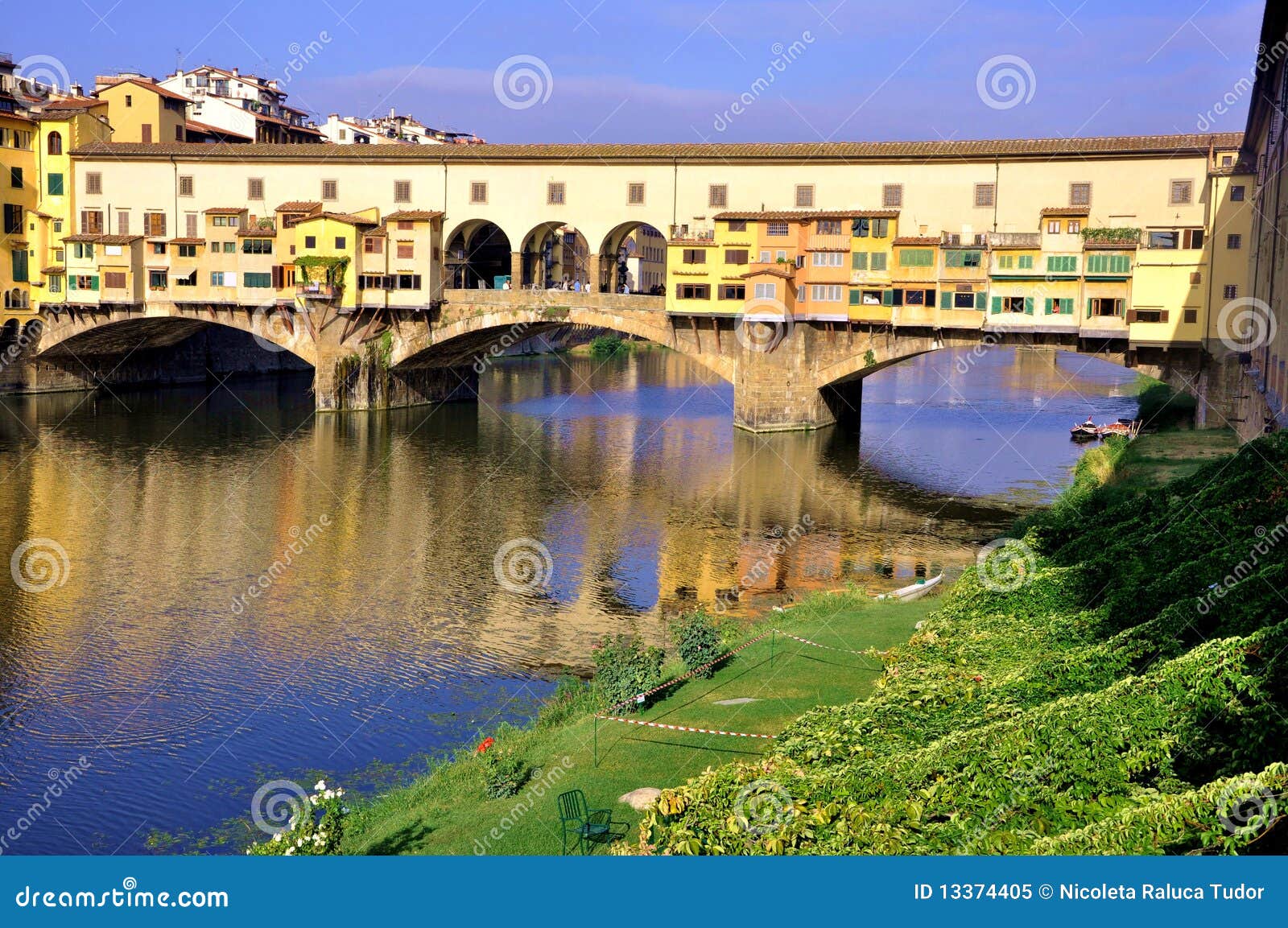 Florence City Center with the Famous Bridge Ponte Vecchio , Italy Stock ...