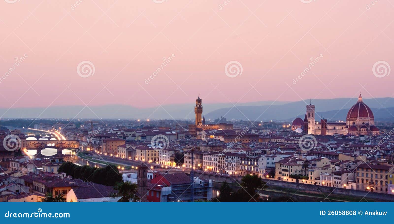 Florence City View in the Evening Stock Photo - Image of dome, famous ...