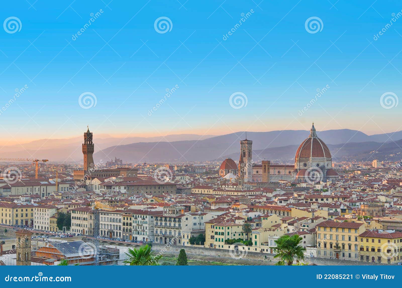 Florence city view, Italy stock image. Image of michelangelo - 22085221