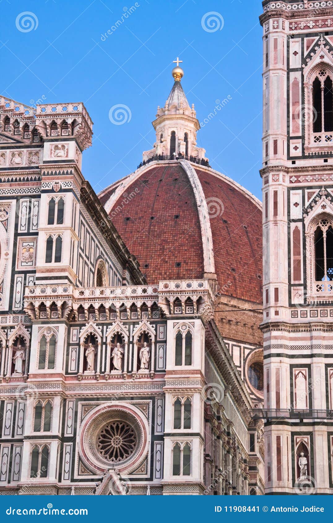 Florence, Dome and Front of the Duomo at Dusk Stock Image - Image of ...