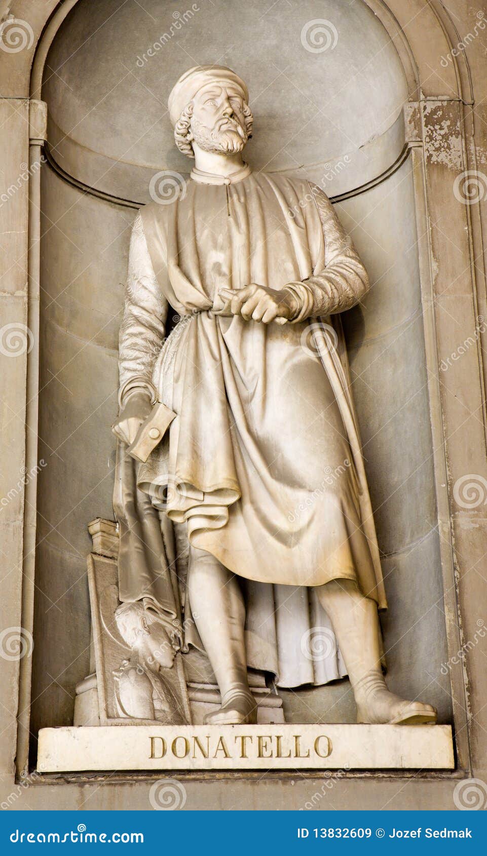 Florence - Donatello Statue Stock Image - Image of artificer, executant ...