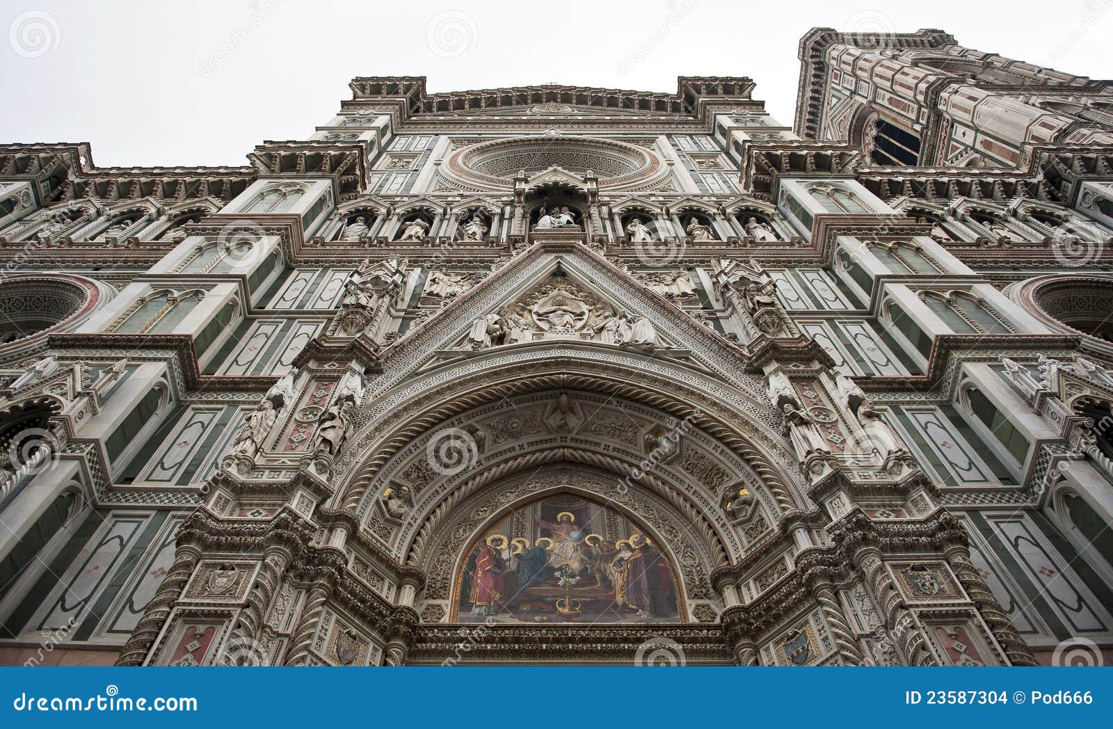 Florence Duomo Front and Doors Stock Photo - Image of columns ...