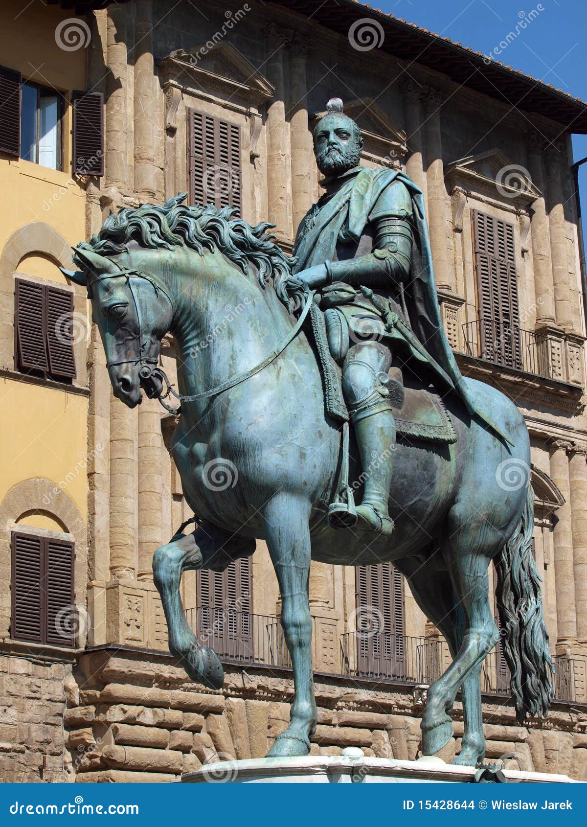 Florence - the Equestrian Statue of Cosimo I De Me Stock Photo - Image ...