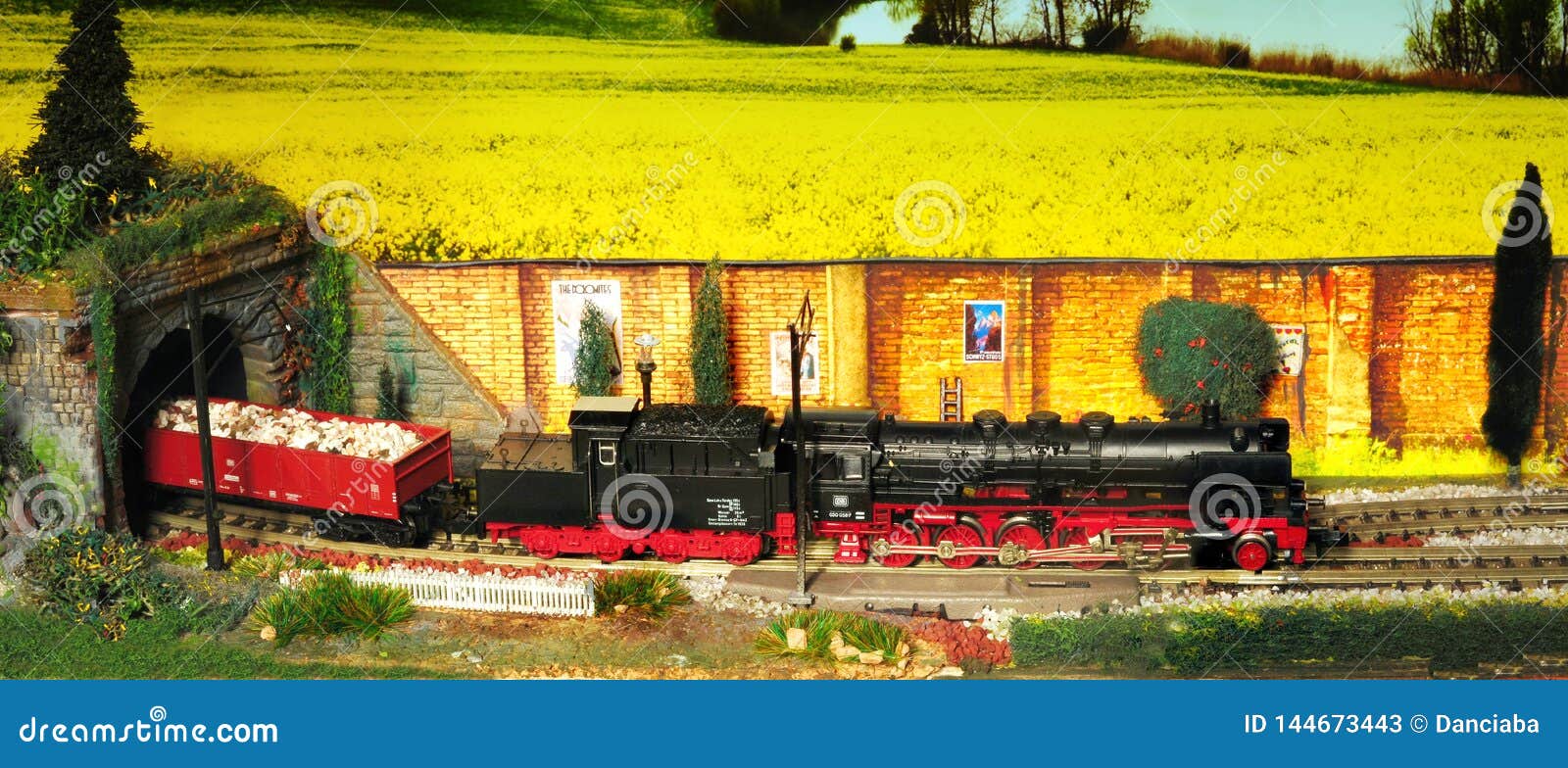 Florence, ITALY - 18 March 2019: Miniature Railway Model with Trains ...