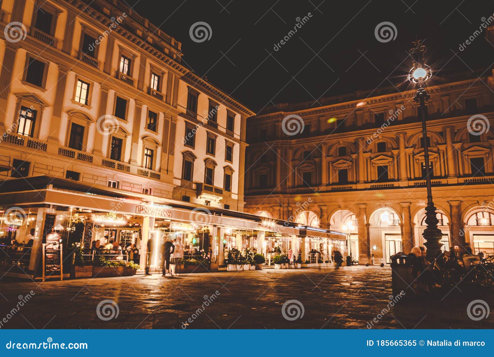 Florence, Italy - September 25, 2017: Piazza Della Repubblica at Night ...