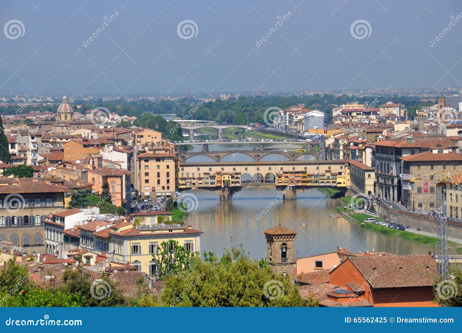 Florence landscape editorial image. Image of river, cathedral - 65562425
