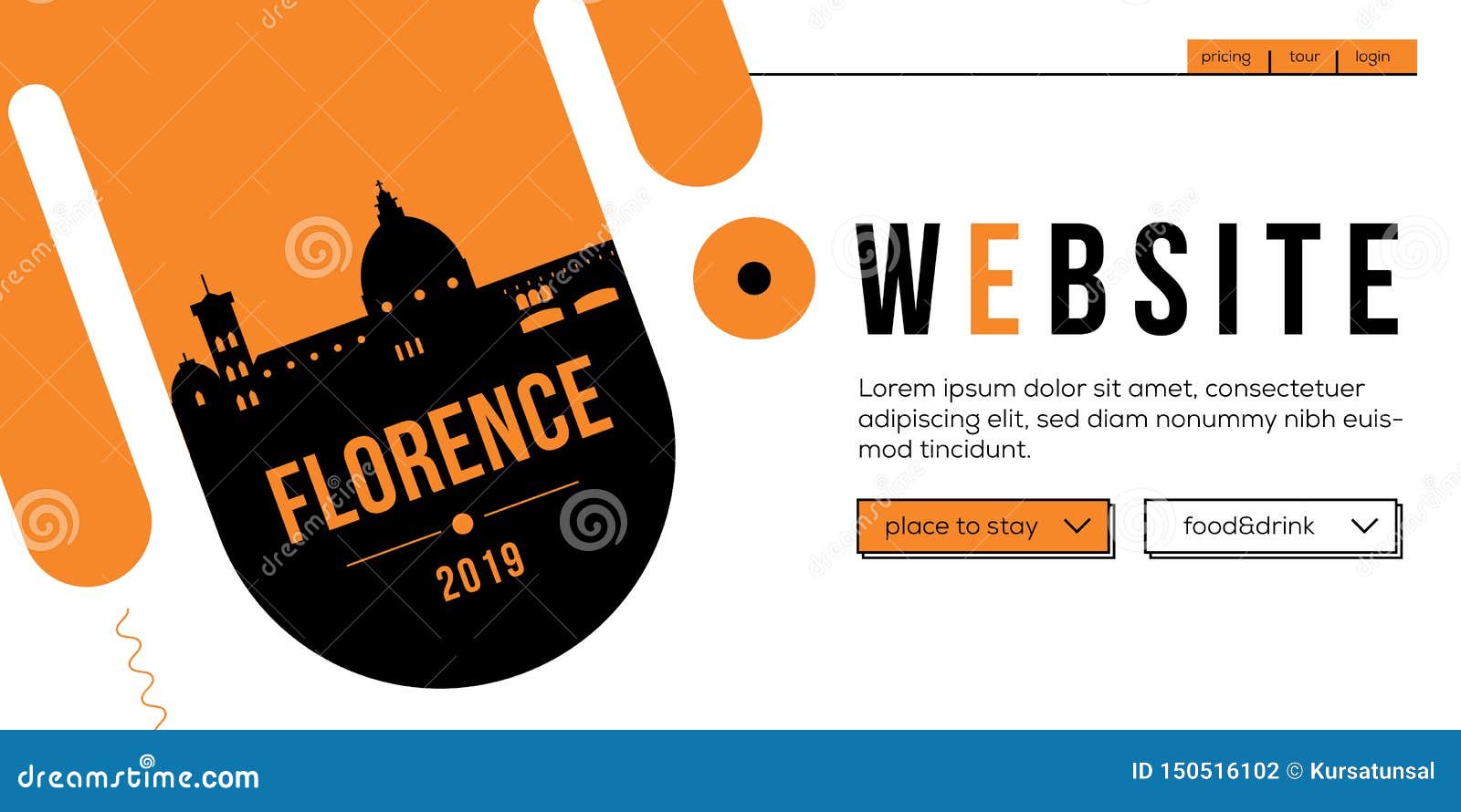 Florence Modern Web Banner Design Com Skyline Linear Do Vetor ...