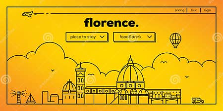 Florence Modern Web Banner Design Com Skyline Linear Do Vetor ...