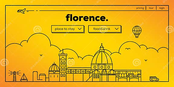 Florence Modern Web Banner Design Com Skyline Linear Do Vetor ...