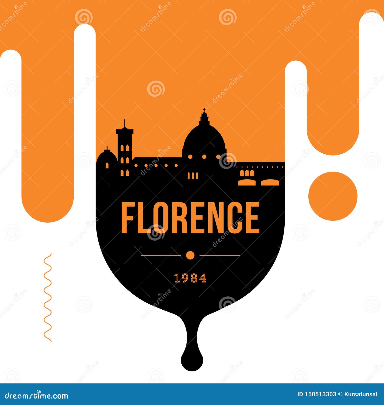 Florence Banner With Landmarks Icons Set. Traditional Symbols ...