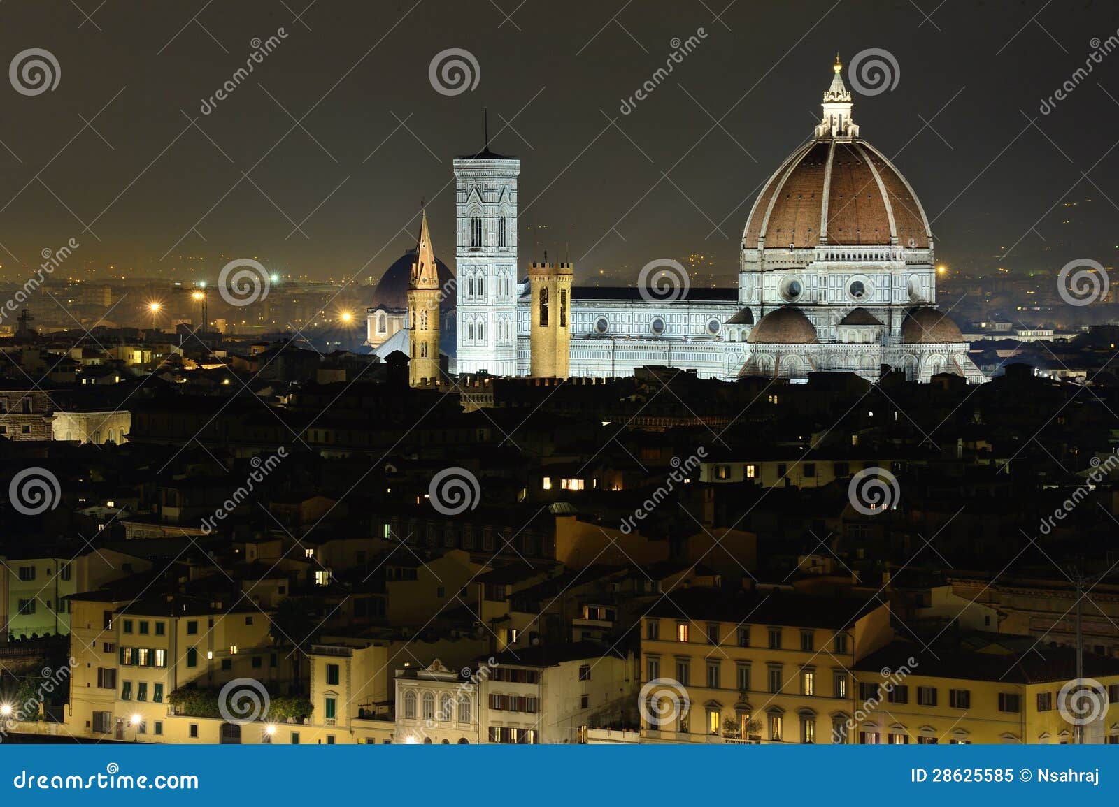 Florence by night stock image. Image of ancient, evening - 28625585