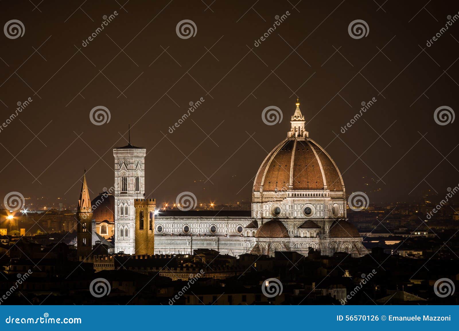 Florence by Night stock photo. Image of church, firenze - 56570126
