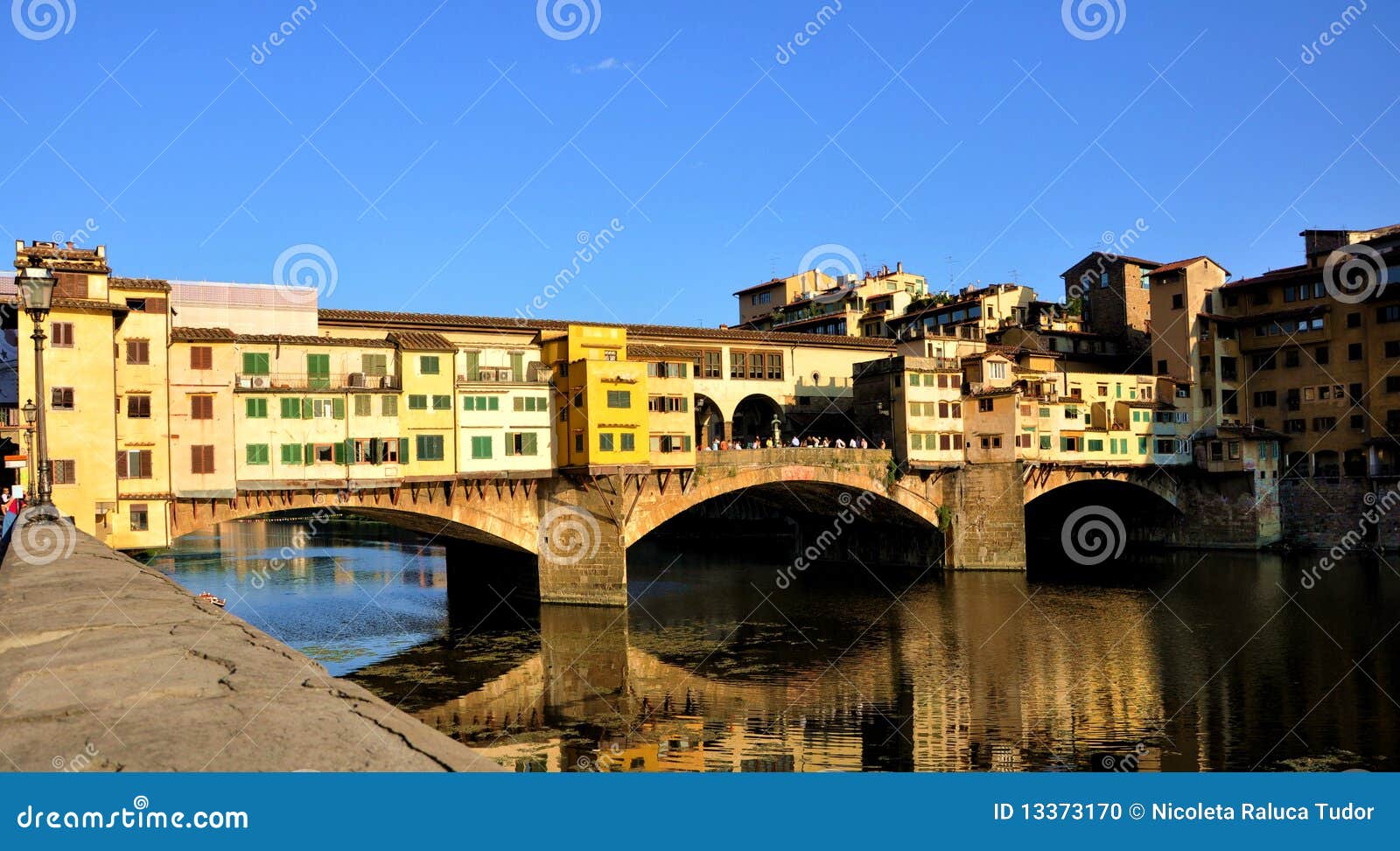 Florence Old Bridge Over the Arno River in Tuscany Region, Italy Stock ...