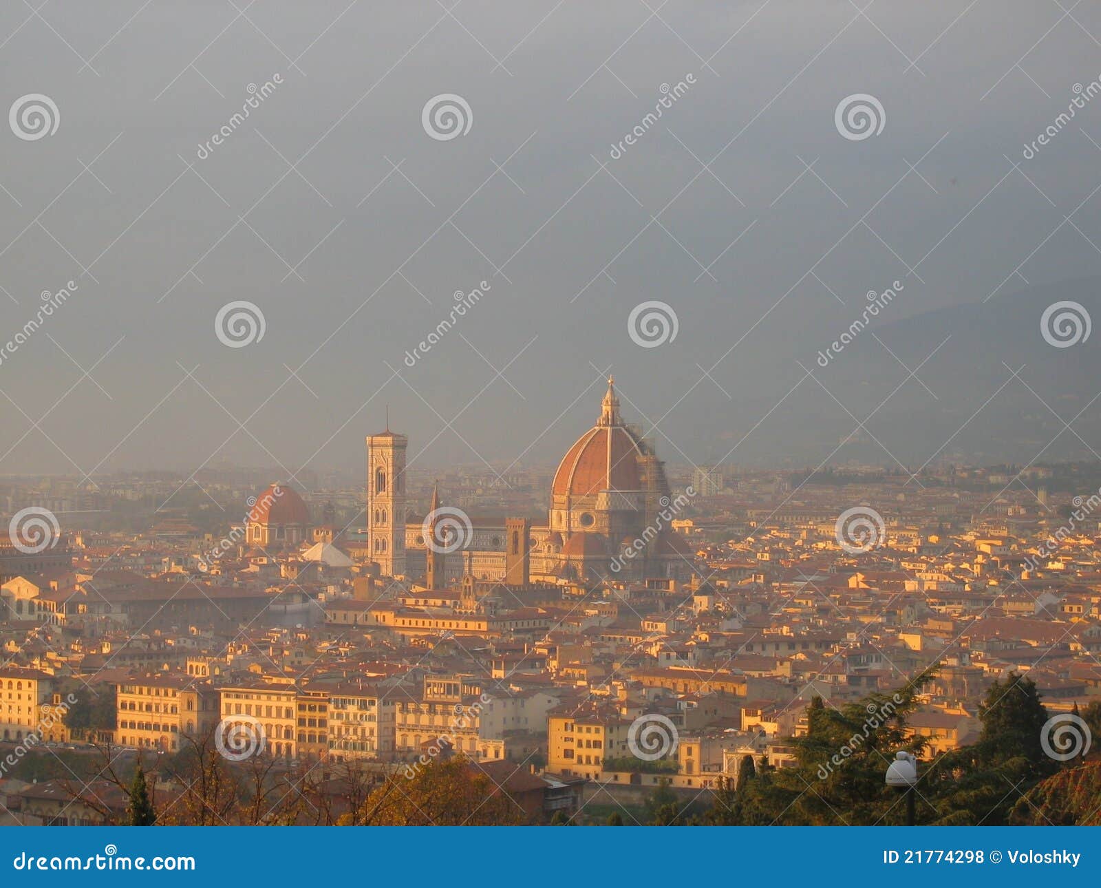 The Florence Skyline Beneath A Summer Sun Royalty-Free Stock ...