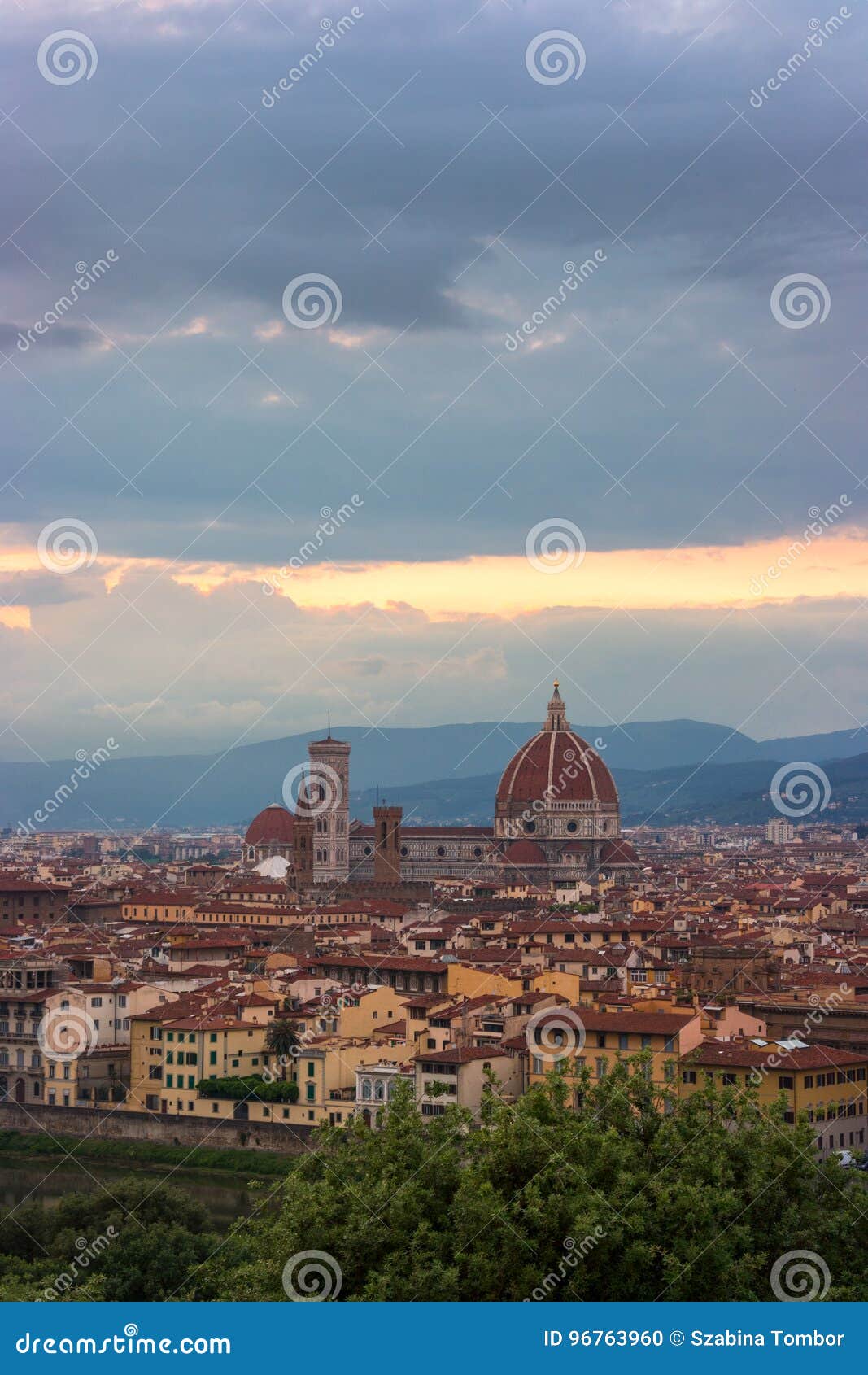 Florence on a Sunset, Italy Stock Photo - Image of firenze, dusk: 96763960
