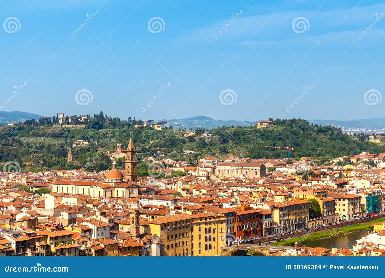 Florence. Top view stock image. Image of scene, romantic - 58169389