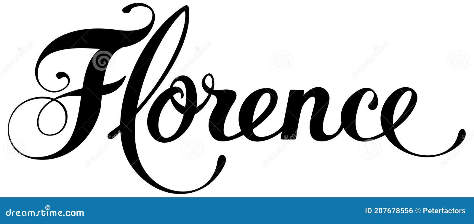 Florence - Custom Calligraphy Text Vector Illustration | CartoonDealer ...
