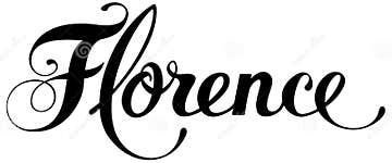 Florence - Custom Calligraphy Text Stock Vector - Illustration of swash ...