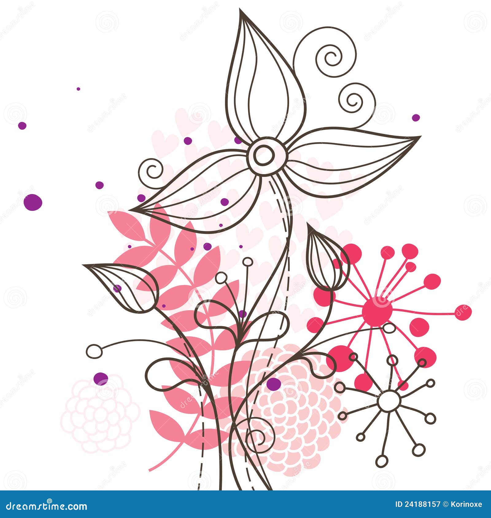 Flores abstractas ilustración del vector. Ilustración de estilo - 24188157
