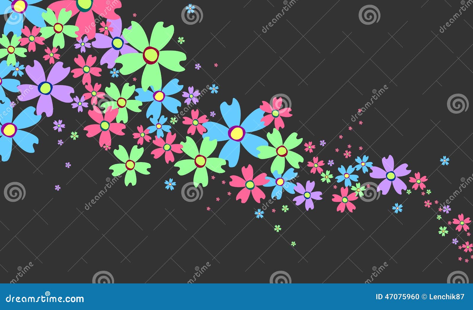 Flores abstractas stock de ilustración. Ilustración de hoja - 47075960