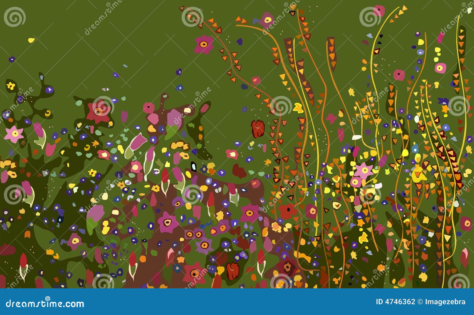 Flores abstractas ilustración del vector. Ilustración de elemento - 4746362