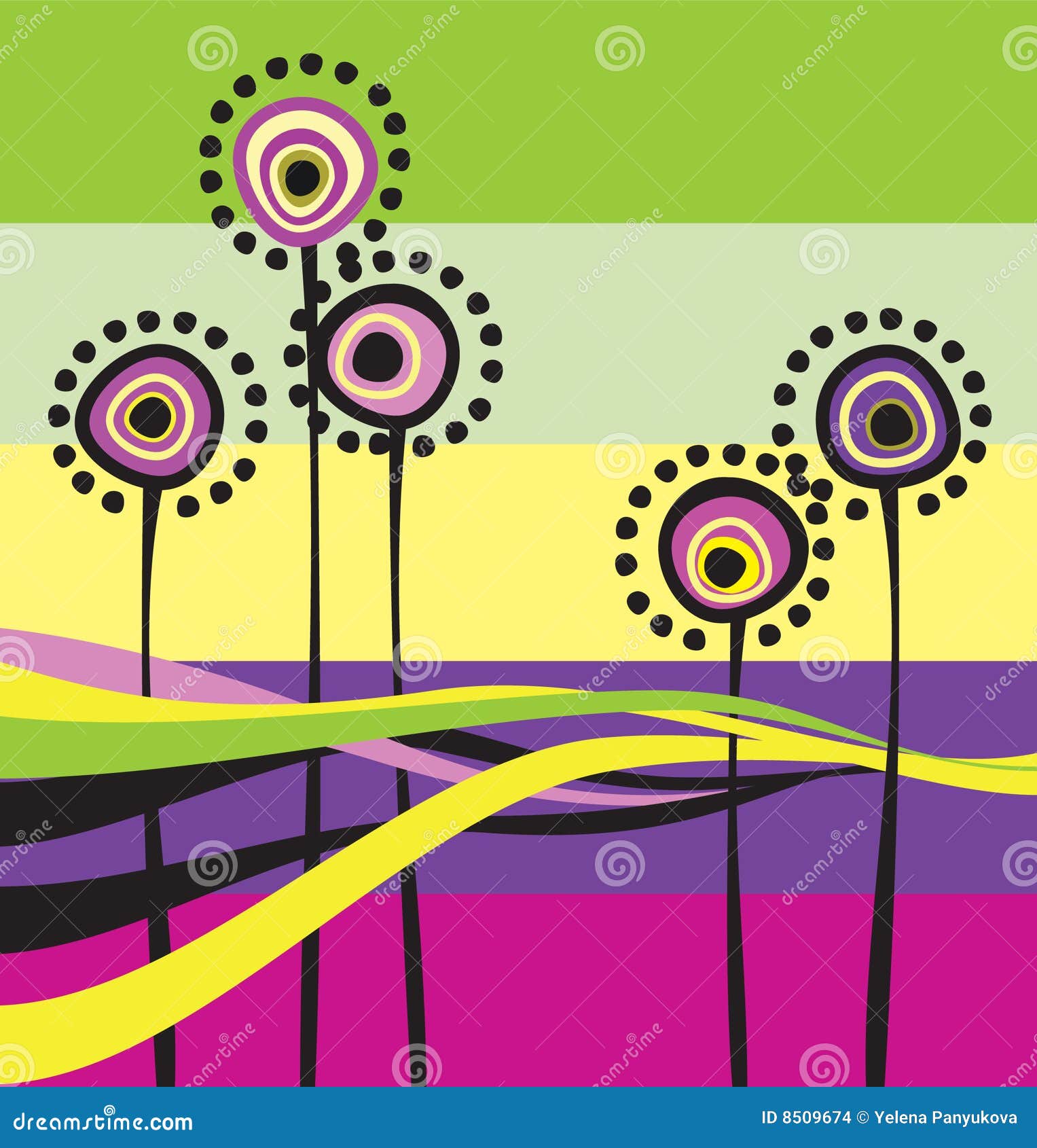 Flores abstractas ilustración del vector. Ilustración de elementos ...