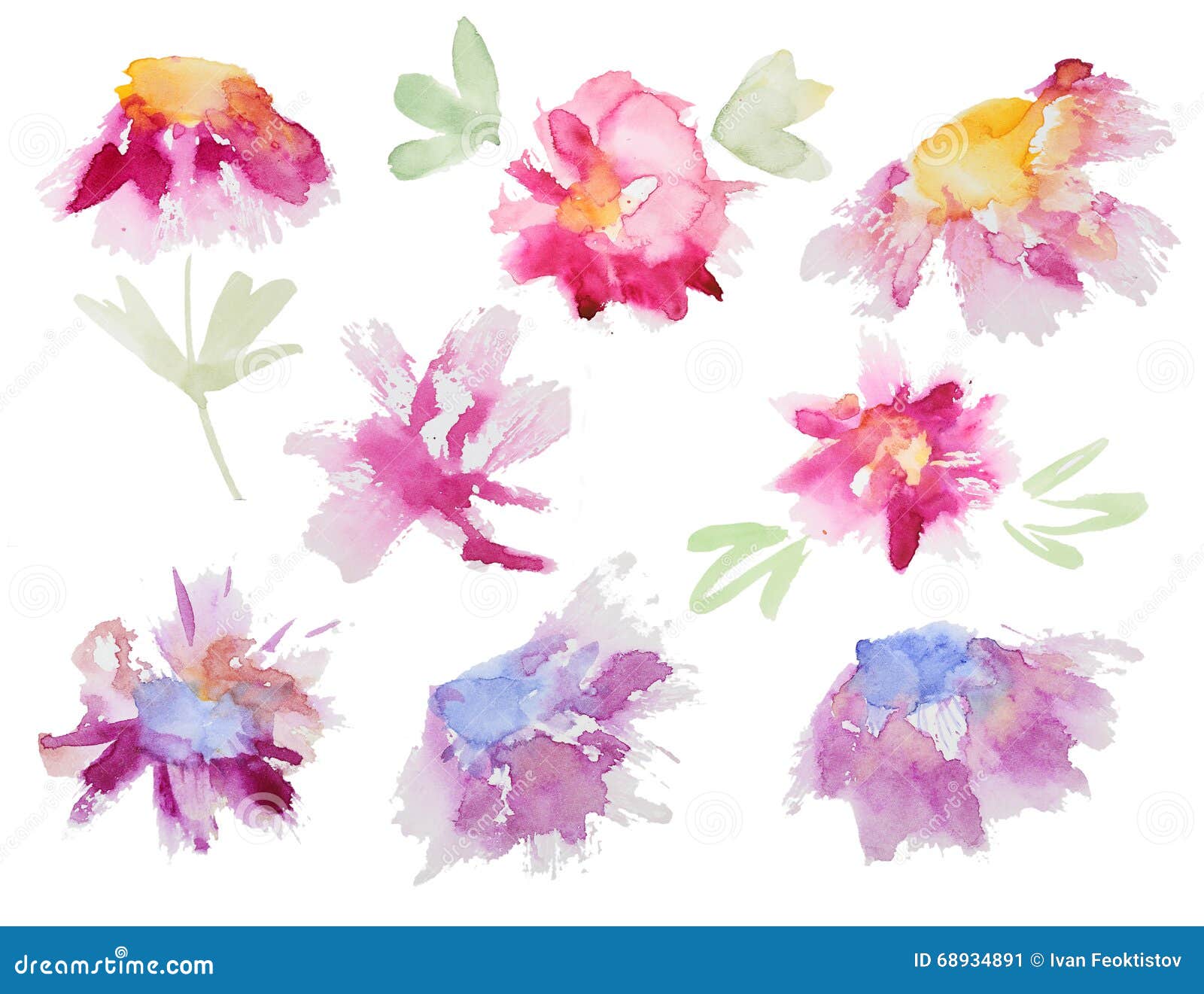 Flores Abstractas De La Acuarela Stock de ilustración - Ilustración de ...
