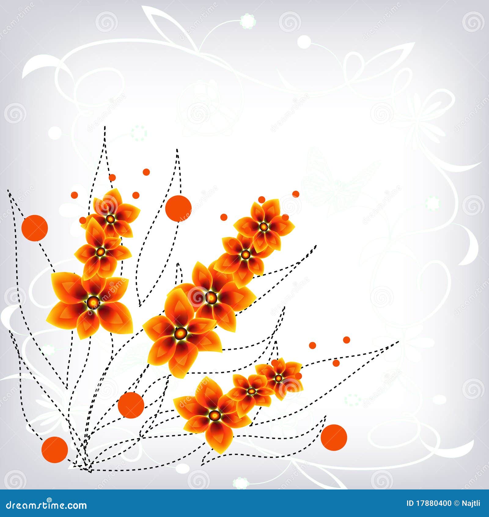 Flores anaranjadas, fondo ilustración del vector. Ilustración de forma ...