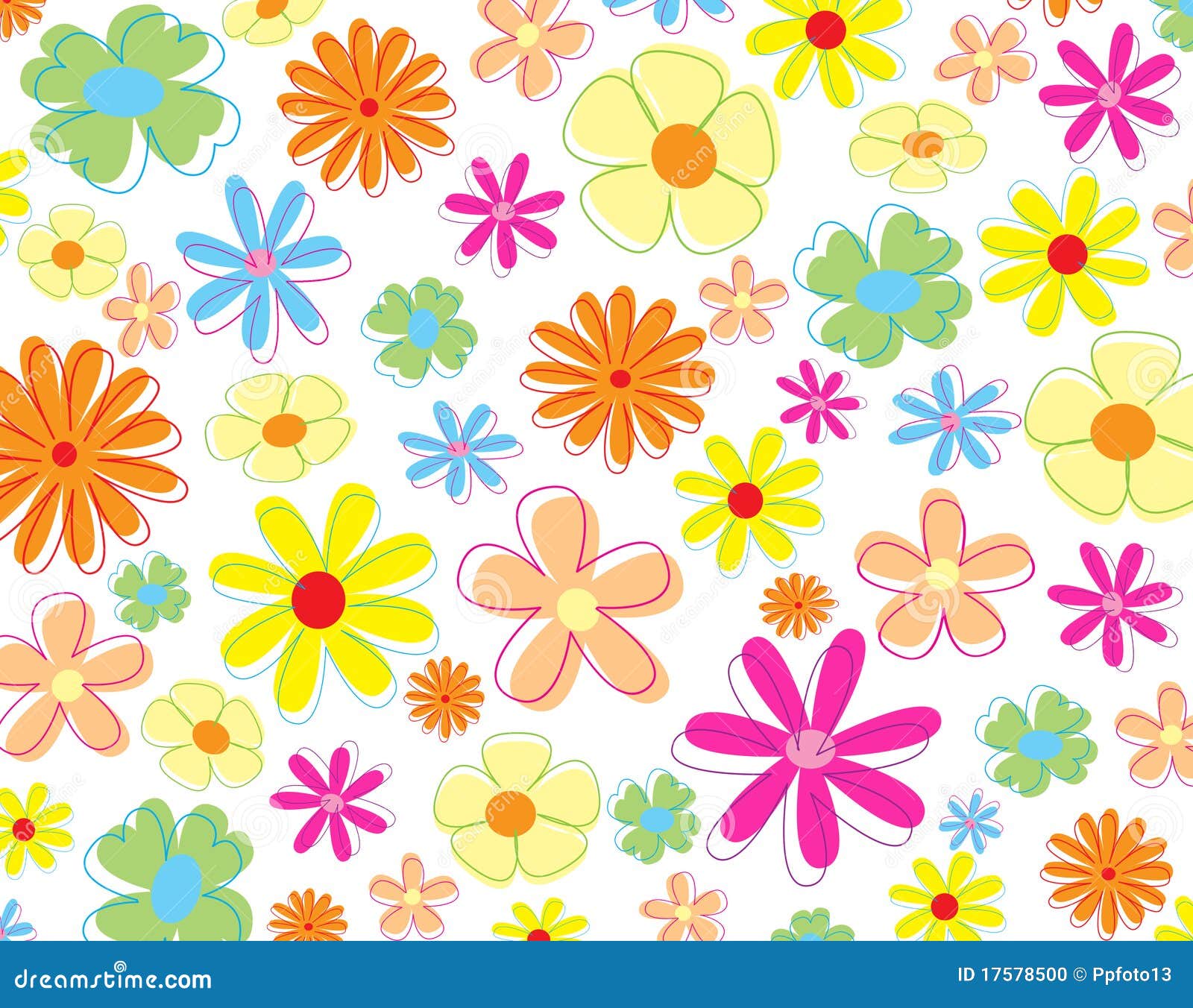 Flores coloridas stock de ilustración. Ilustración de extracto - 17578500