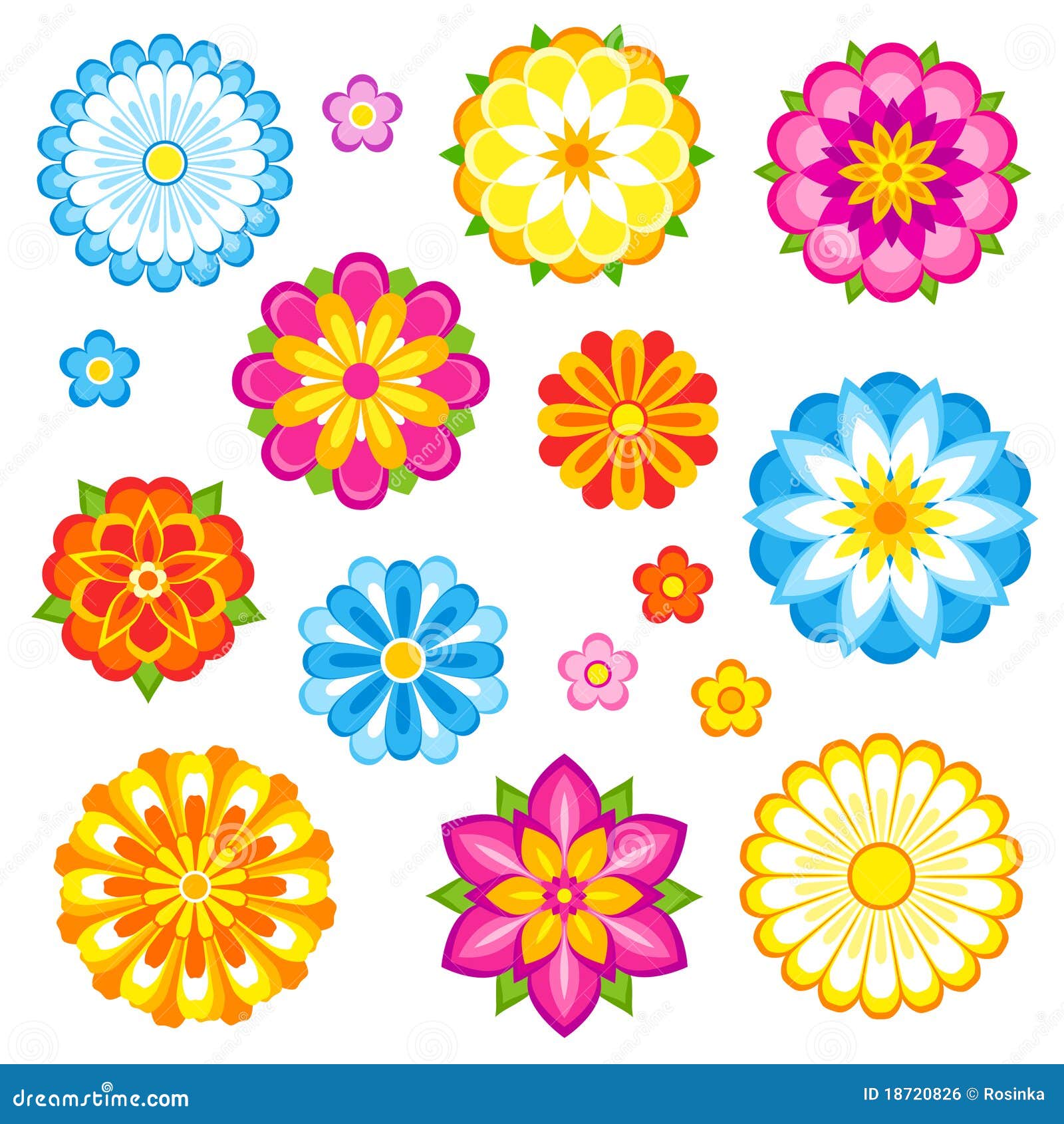 Flores Del Vector Fijadas Imagen de archivo libre de regalías - Imagen ...
