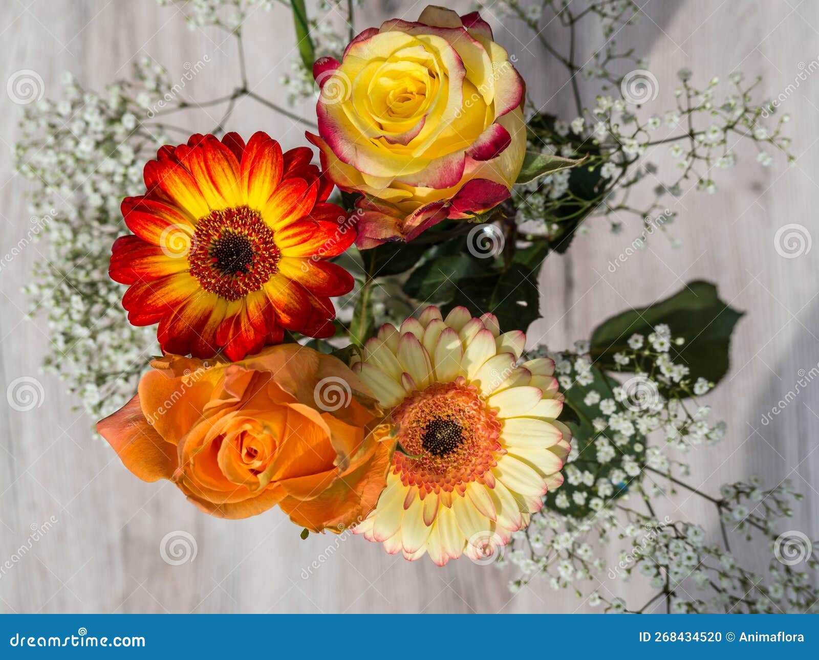 Flores Eternas Sobre Fondo De Madera Foto de archivo - Imagen de ...
