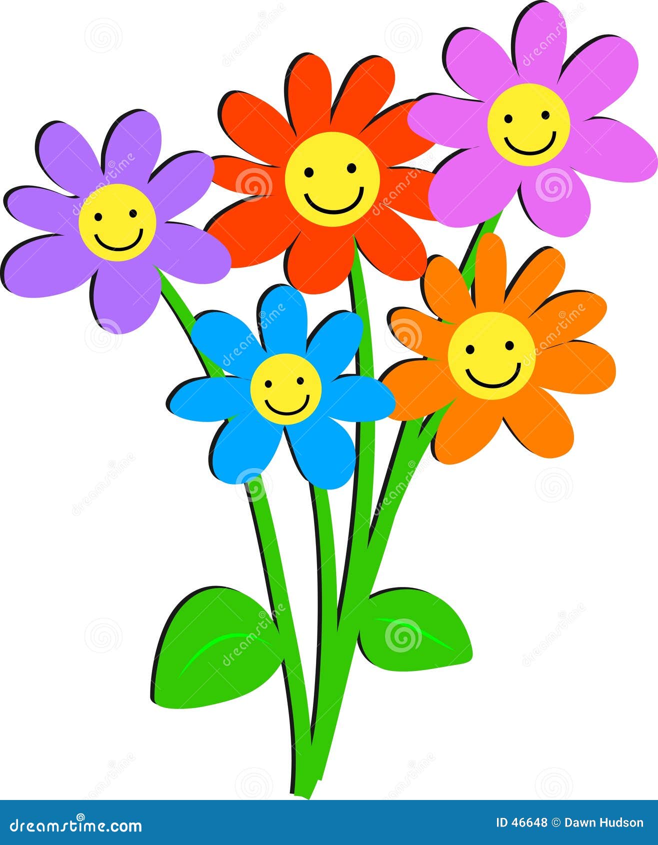 Flores felizes ilustração do vetor. Ilustração de cores - 46648