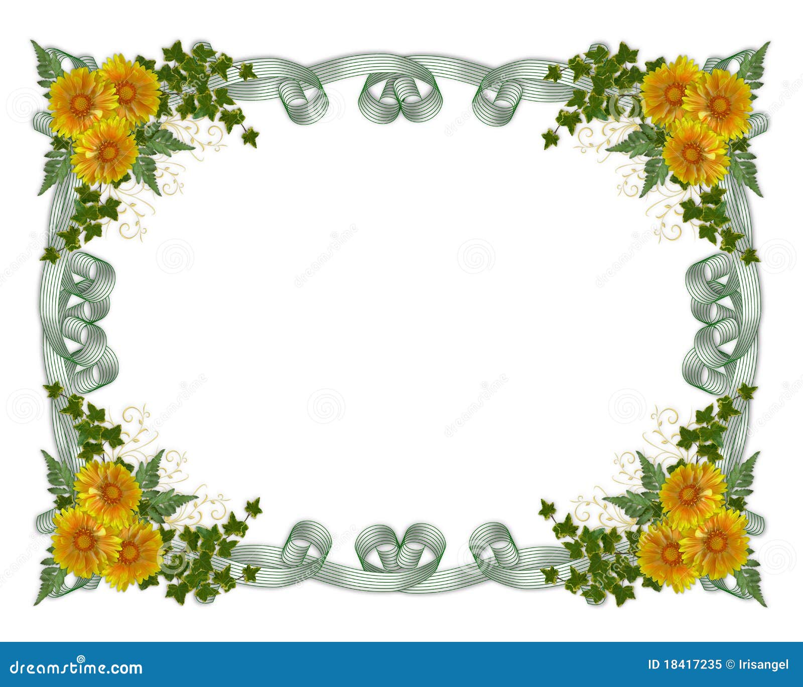 Flores Florais Do Amarelo Da Beira Ilustração Stock - Ilustração de ...