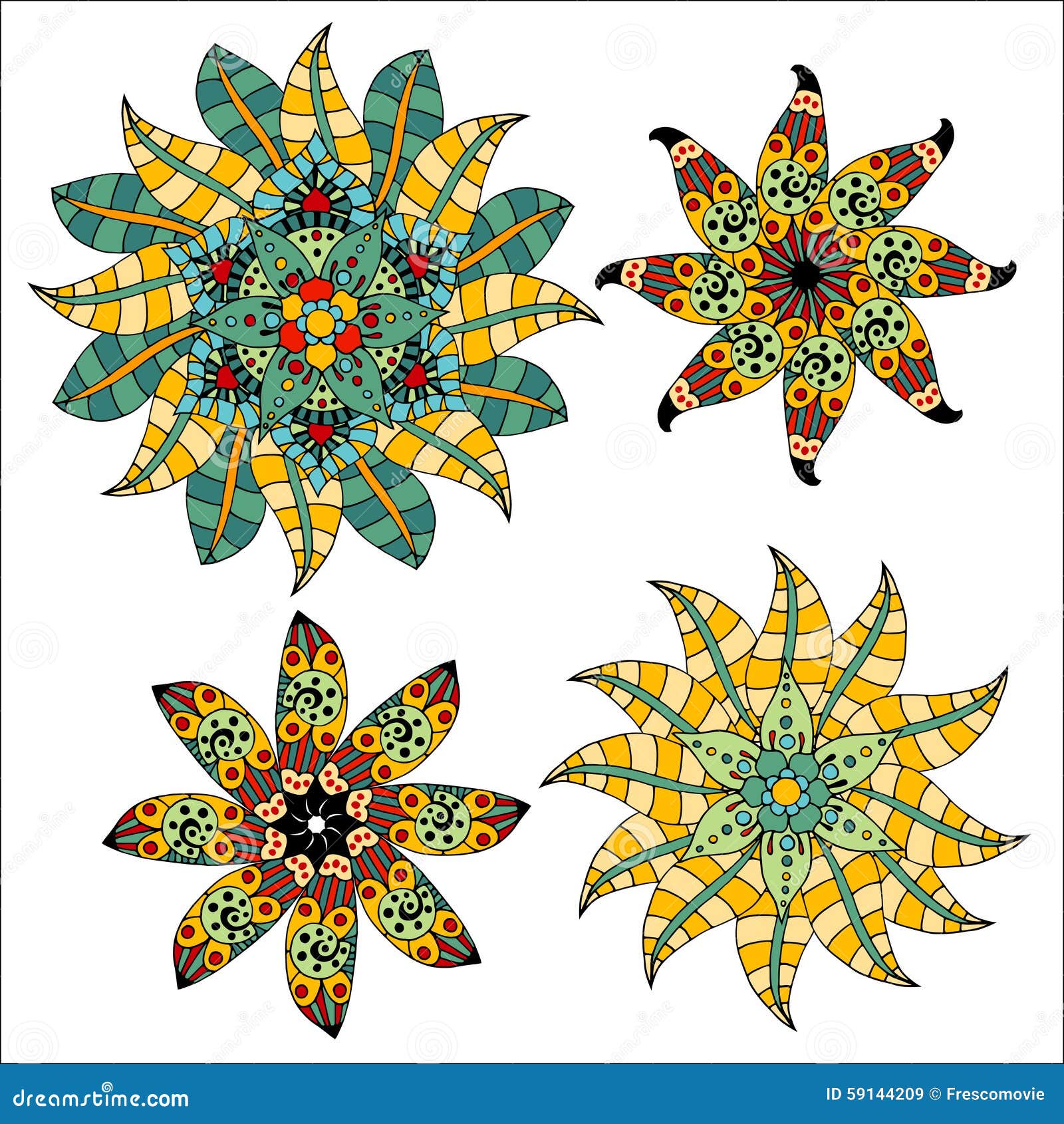 Flores incompletas ilustración del vector. Ilustración de ornamental ...