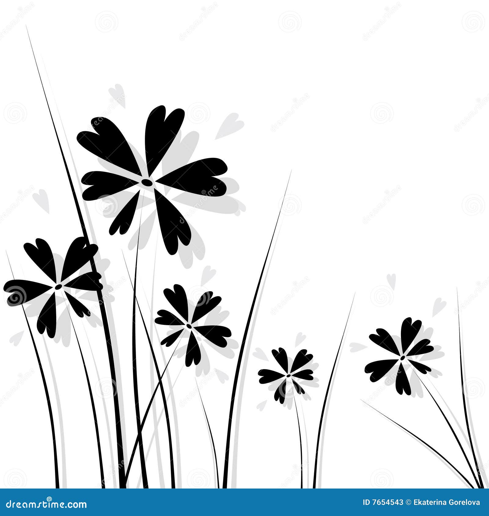 Flores negras ilustración del vector. Ilustración de flor - 7654543