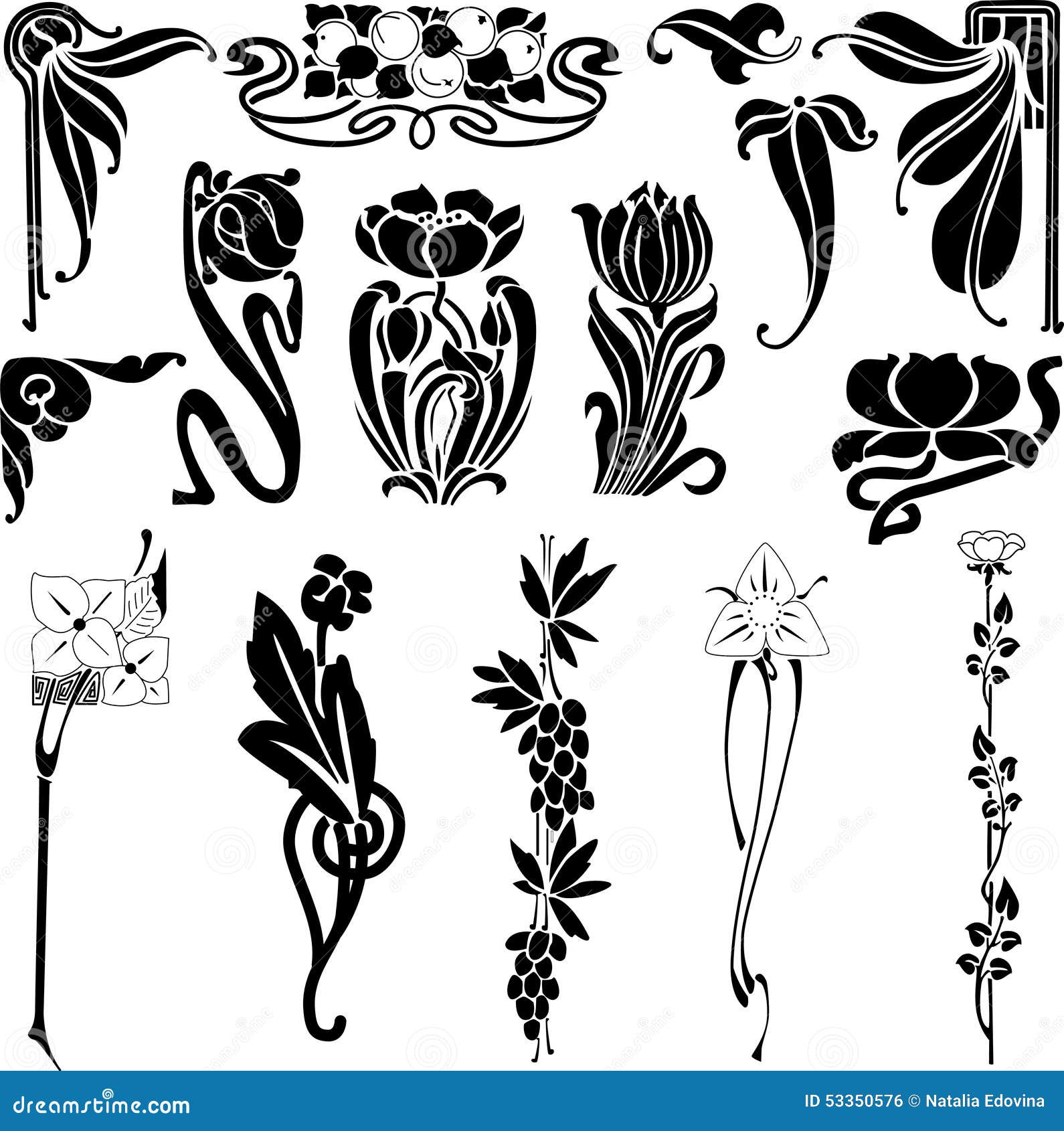 Flores negras del vector ilustración del vector. Ilustración de aislado ...