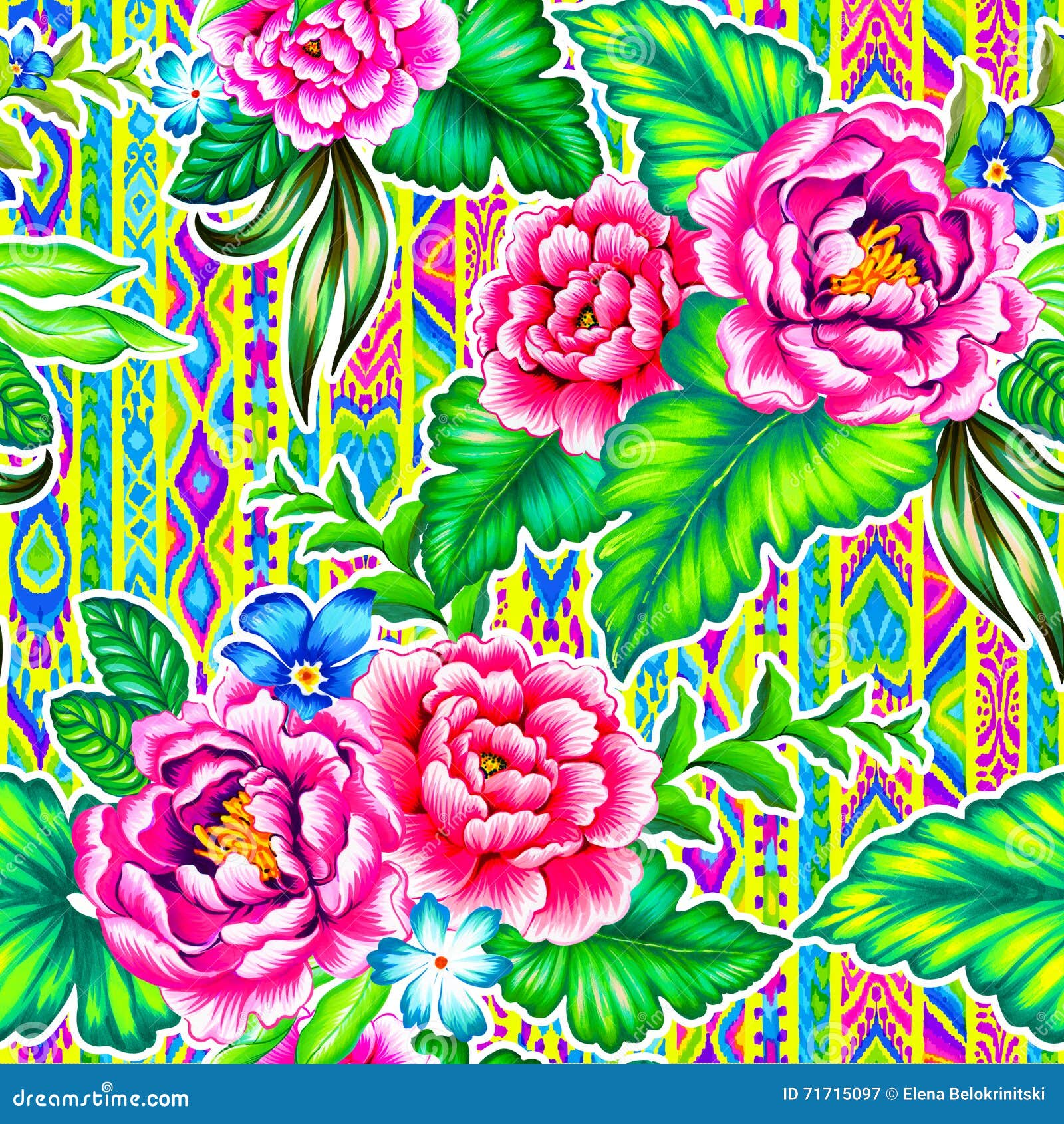 Flores Populares Con El Fondo Azteca Stock de ilustración - Ilustración ...