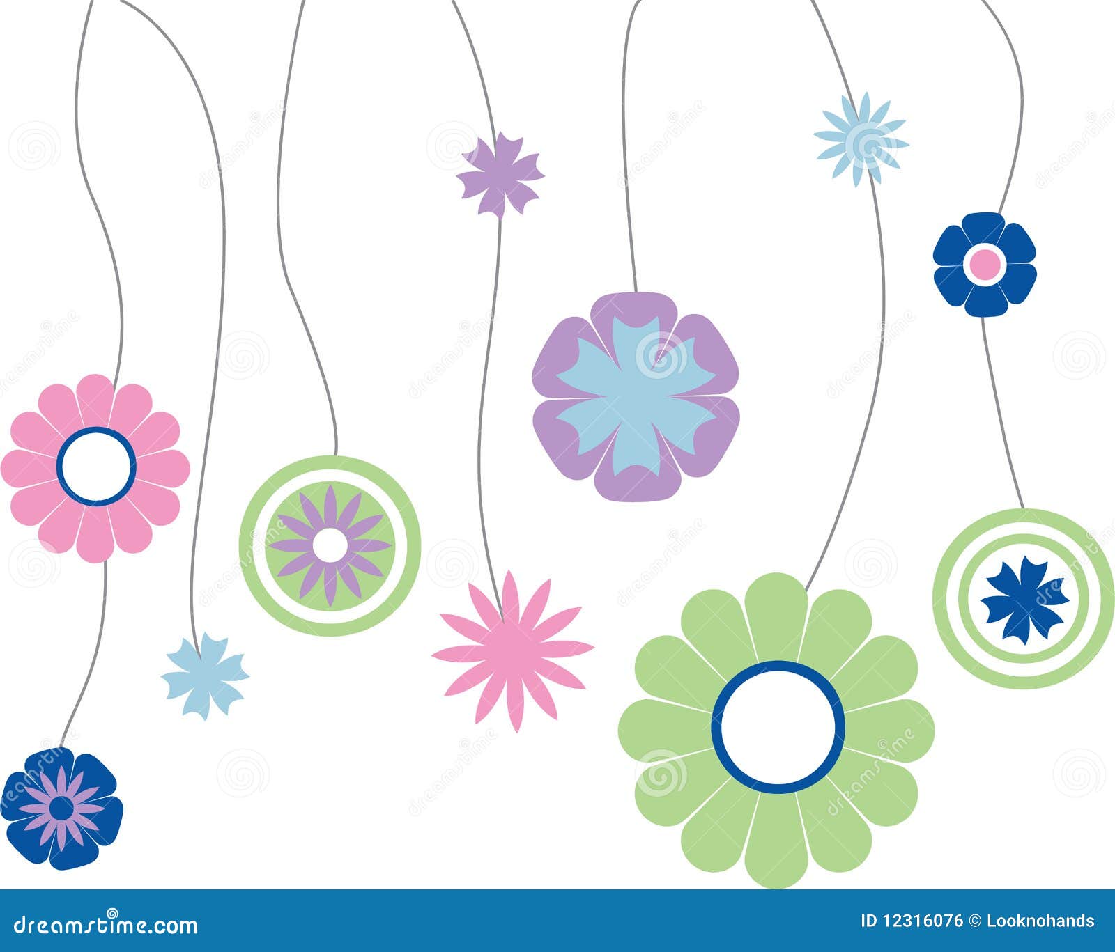 Flores Que Cuelgan En Cadena Ilustración del Vector - Ilustración de ...